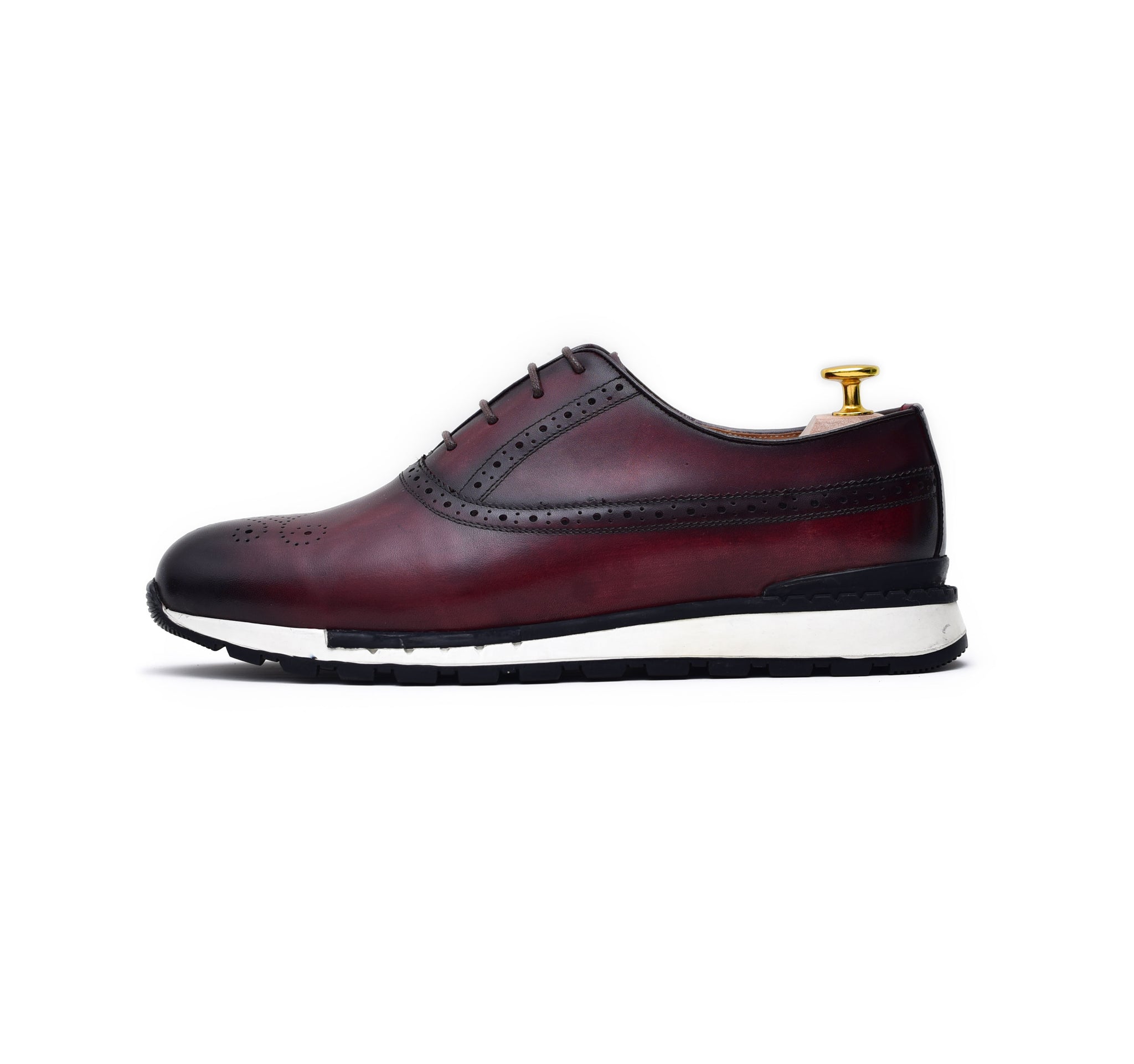 Men's Burgundy Oxford Sneakers - Barismil